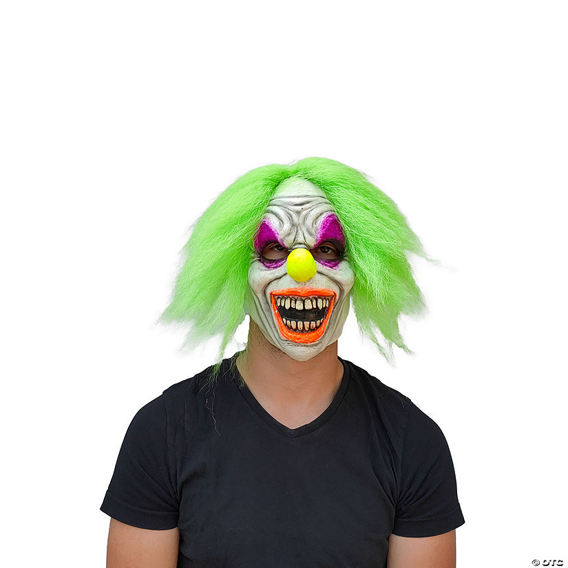 Adults Ghoulish Productions Wild Neon Clown Overhead Latex Mask - One ...