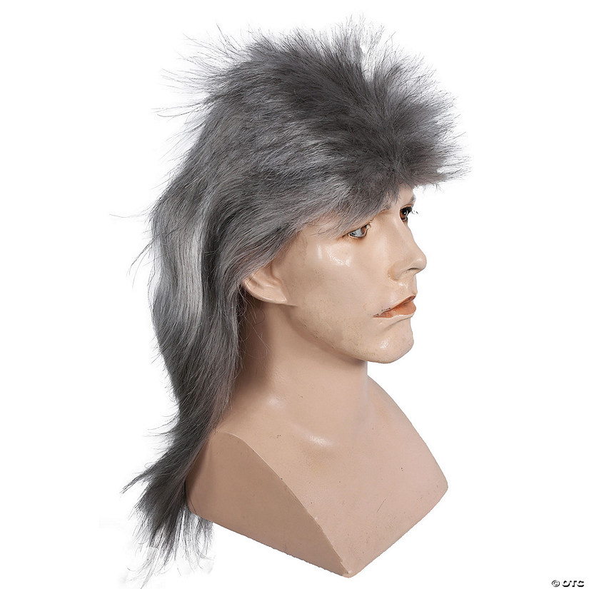 Adults Long Mullet Wig - Gray 51 | Halloween Express
