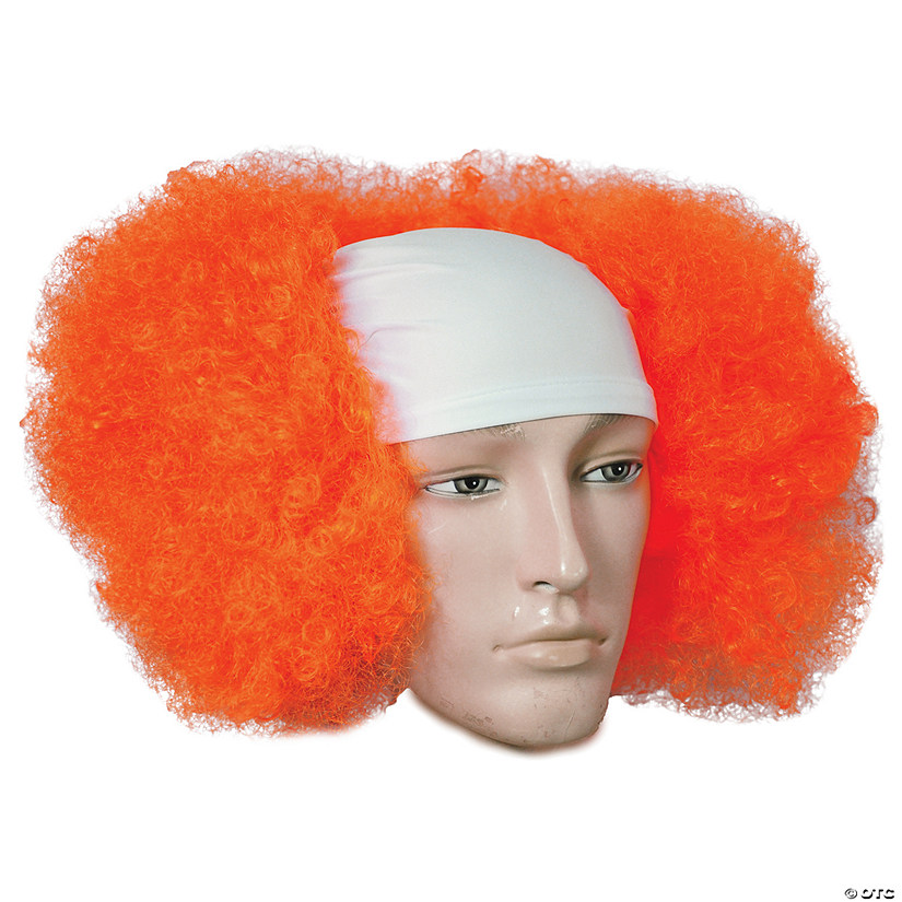 Adult's Orange Bald Curly Clown Wig | Halloween Express