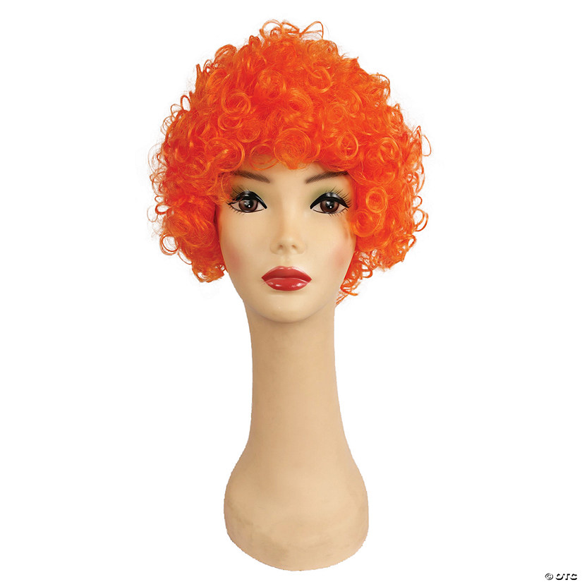 Adults Orange Curly Clown Wig | Halloween Express