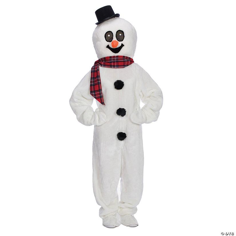 Adults Snowman Suit with Mascot Head-Medium 8-10 | Halloween Express
