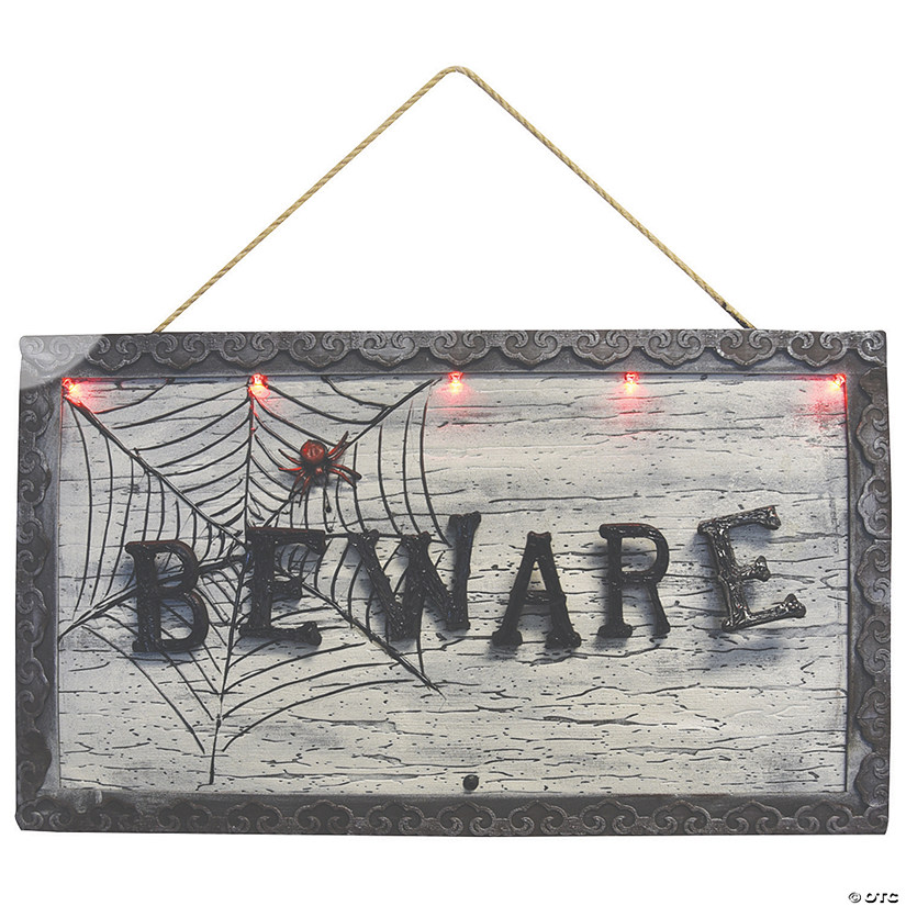 Animated Beware Sign | Halloween Express