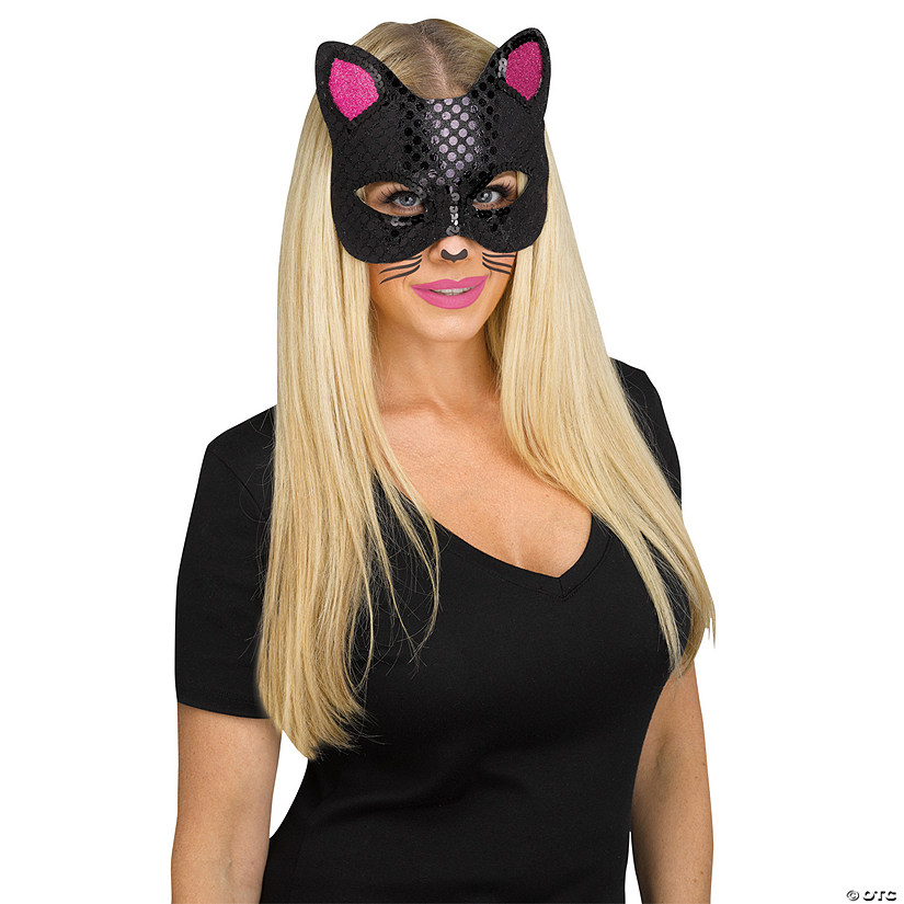 Cat Masks with Tattoos Black Cat | Halloween Express