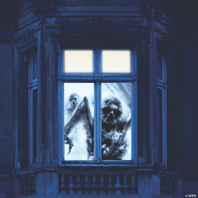 Creepy Zombie Window Backdrop Halloween Decoration | Halloween Express