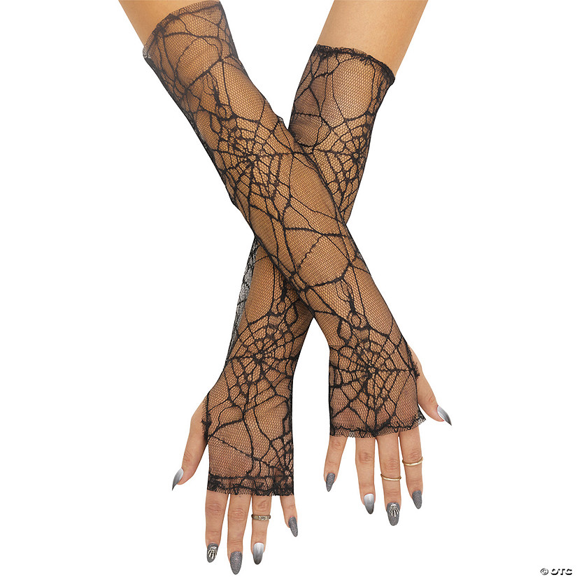 Gloves Fingerless Spiderweb Lace | Halloween Express