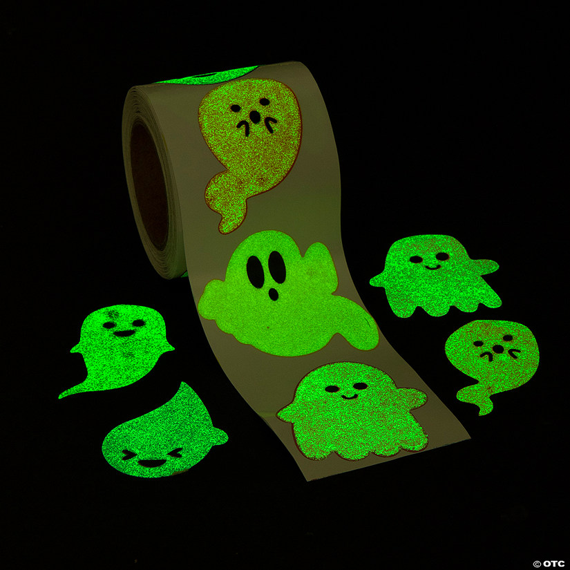 Glow-in-the-Dark Halloween Ghost Sticker Roll | Halloween Express