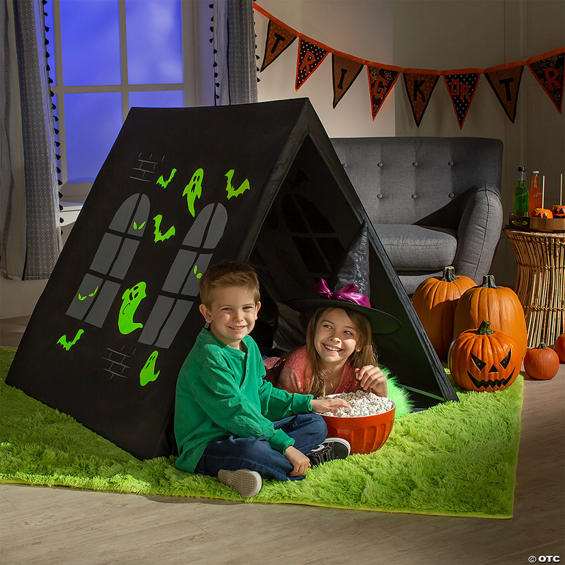 Glow-in-the-Dark Halloween Haunted House Sleepover Tent | Halloween Express