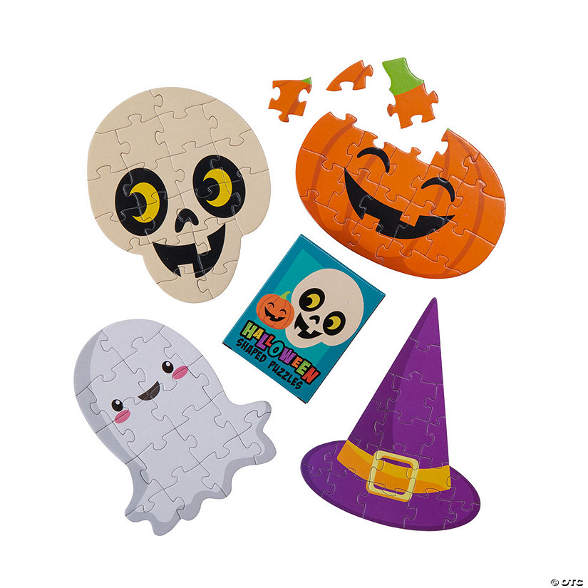 Halloween Shaped Mini Jigsaw Puzzles - 12 Boxes | Halloween Express