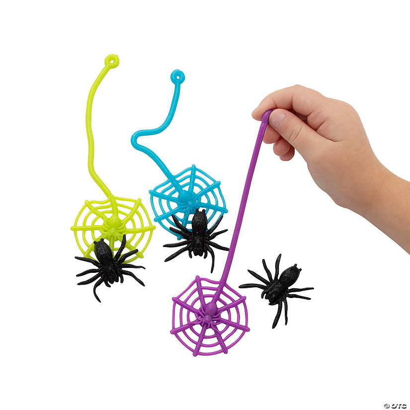 Halloween Sticky Vinyl Web with Black Spider