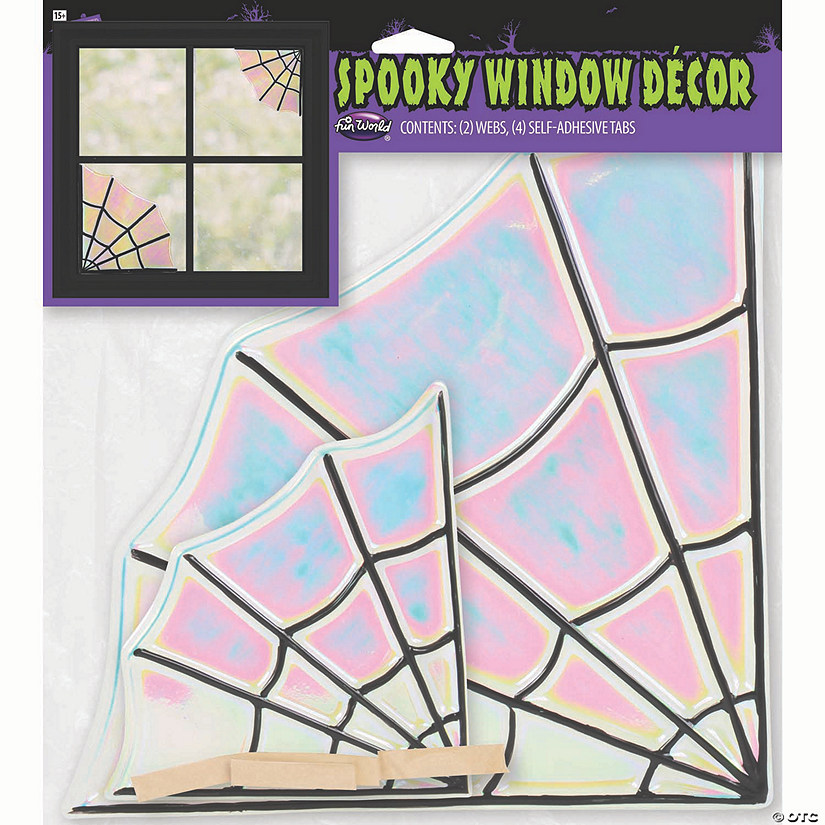 Iridescent Spooky Window Webs Halloween Decoration | Halloween Express