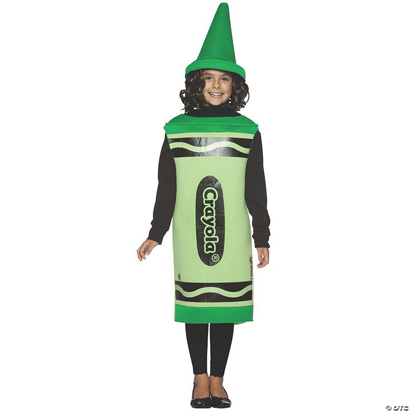 Kid's Green Crayola® Crayon Costume - Medium | Halloween Express