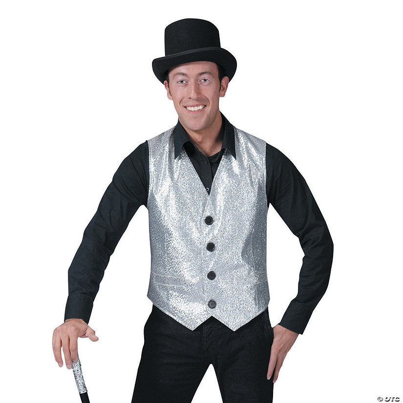 Men's Silver Vest Costume - Standard | Halloween Express