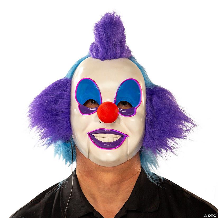 Moving Mouth Purple Blue LED Clown Mask Costume Accessory | Halloween ...