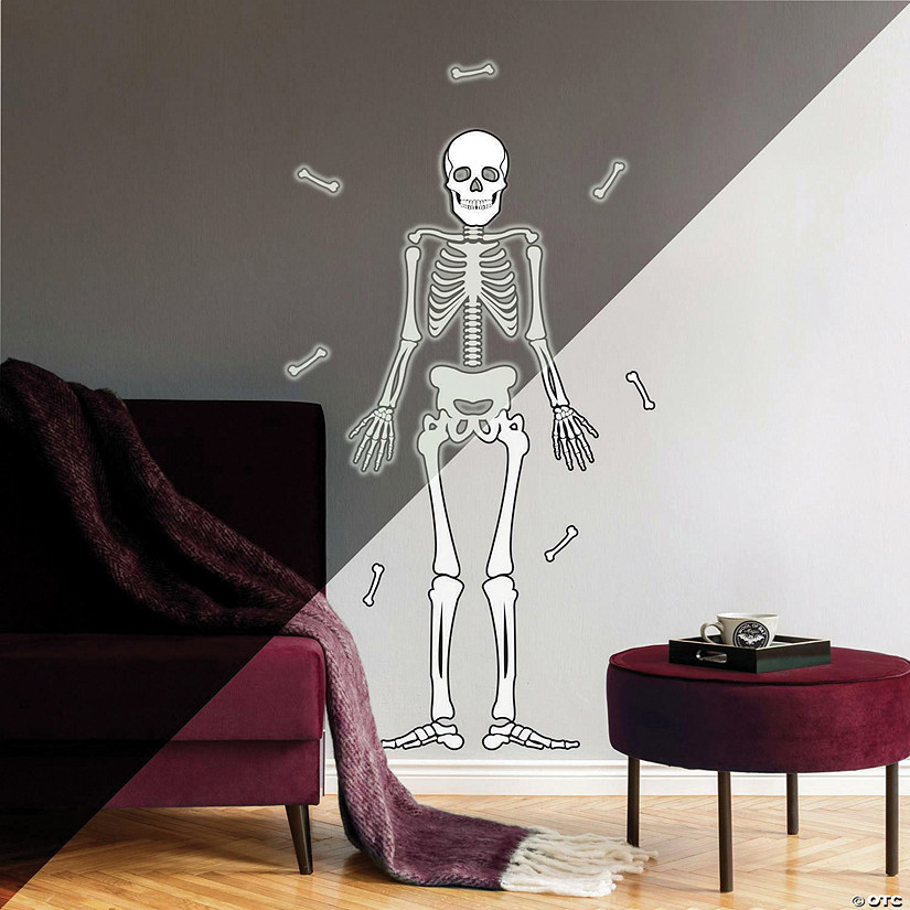 Roommates Skeleton Glow In The Dark Peel And Stick Giant Wall Decals ...