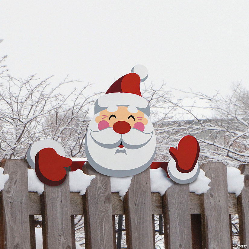 Santa Fence Peeker Christmas Decoration | Halloween Express