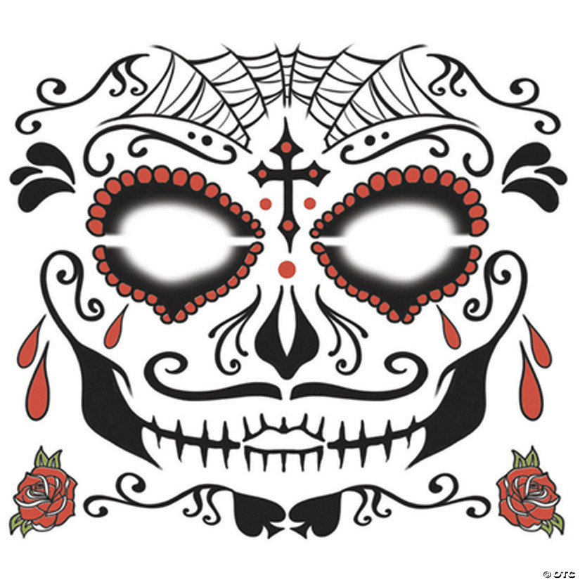 Sugar Man Temporary Face Tattoo | Halloween Express