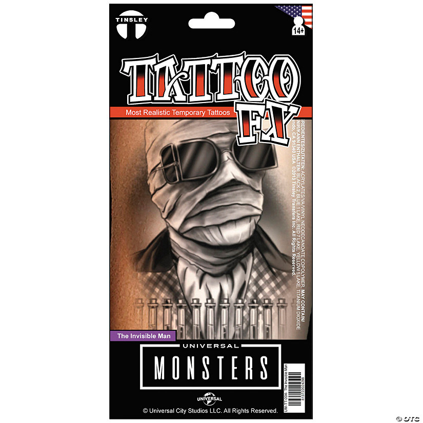 Tinsley Transfers Universal Monsters™ The Invisible Man™ Temporary ...
