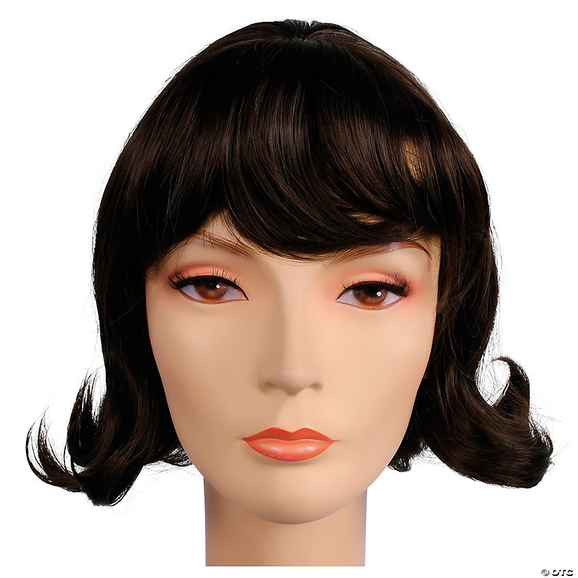 Women's Chestnut Brown 60s Short Lucy Flip Wig | Halloween Express