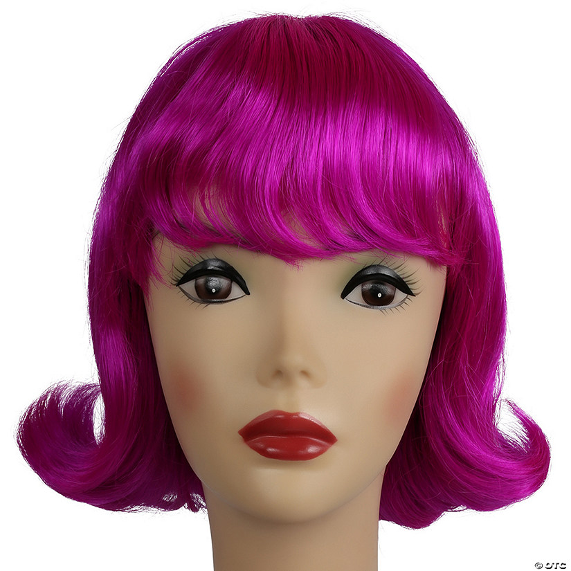 Women's Pink 60s Short Lucy Flip Wig | Halloween Express
