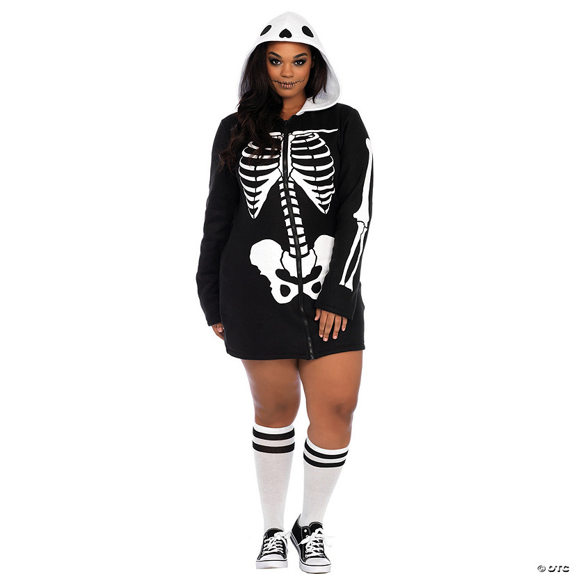 Women's Plus Size Cozy Skeleton Dress Costume - Discontinued