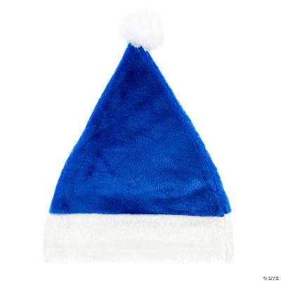 Deluxe Blue Plush Santa Hat | Halloween Express
