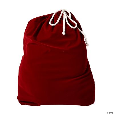 Burgundy Velvet Santa Toy Bag | Halloween Express