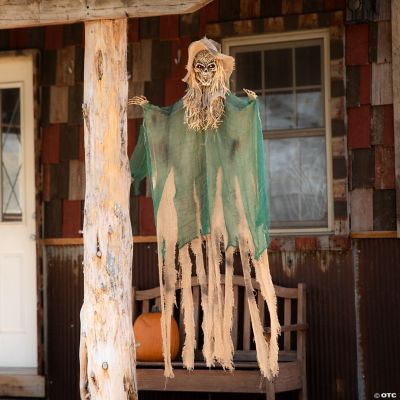 66” Hanging Animated Skeleton Witch Halloween Decoration | Halloween ...