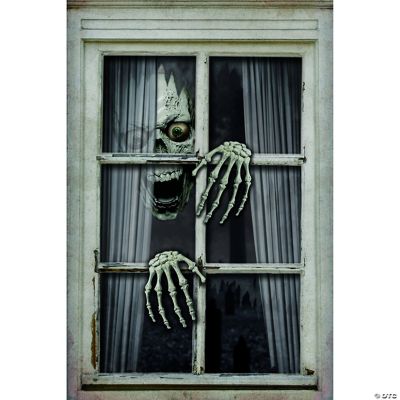 31 1/2" x 47 1/4" Skull & Hands Window Frame Prop Halloween Decoration ...