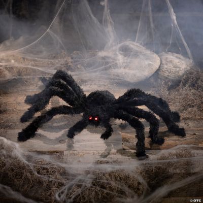 31 1/2" x 7 3/4" Light-Up Animated Walking Fuzzy Spider Halloween ...