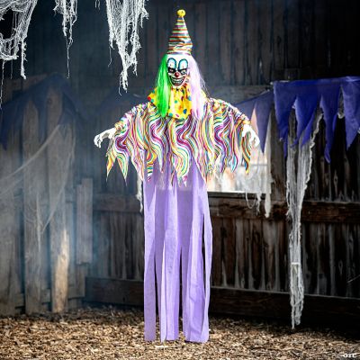 66 3/4" Light-Up Hanging Clown with Sounds Halloween Decoration ...