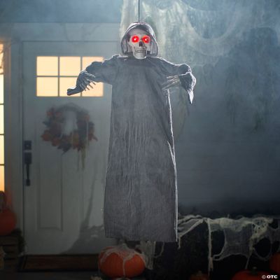 4 Ft. Hanging Gray Skeleton Reaper Halloween Decoration | Halloween Express