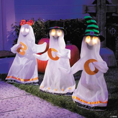 27 1/2" Light-Up Ghosts Halloween Decoration - Set of 3 | Halloween Express