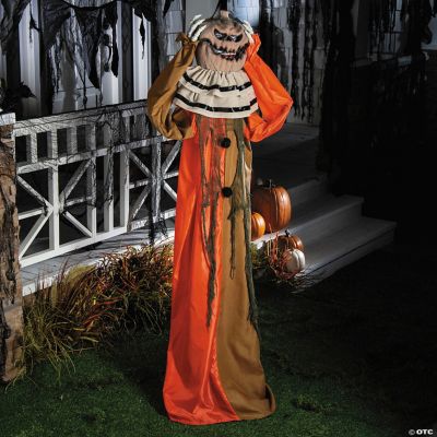 5 Ft. 10" Animated Standing Pop-Up Pumpkin Man Halloween Decoration ...