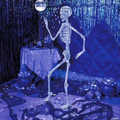 5 Ft. Posable Disco Skeleton Halloween Decoration