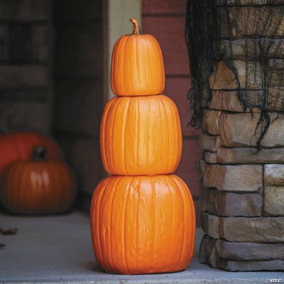 22 3/4" Nested Orange Plastic Pumpkins Halloween Decoration | Halloween Express