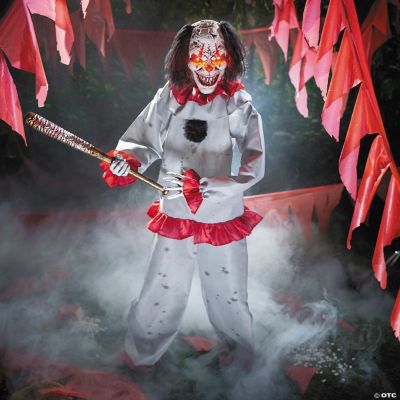 5 Ft. 8 3/4" Animated Standing Clown with Baseball Bat Halloween ...