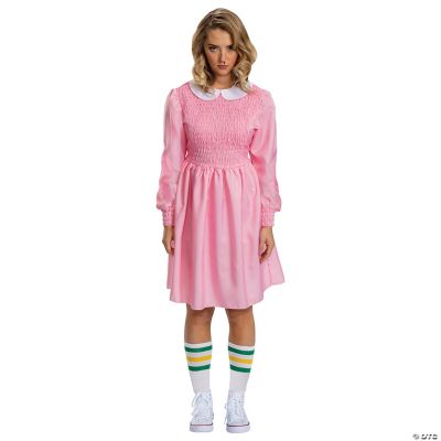 Adults Deluxe Stranger Things Eleven Pink Dress Costume - Large ...