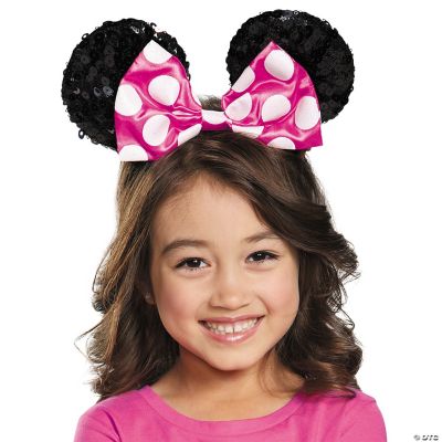 Girl's Pink Minnie Mouse Sequin Ears | Halloween Express