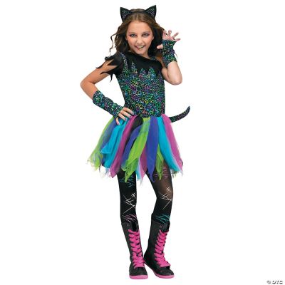 Girls Wild Cat Costume Large Halloween Express