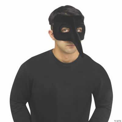 Adults Black Velvet Venetian Raven Half Mask - One Size | Halloween Express