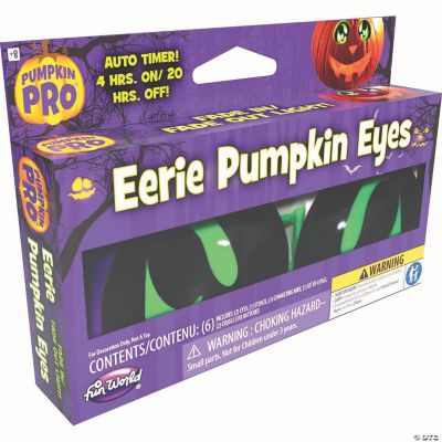 Fade In & Fade Out Battery-Operated Eerie Green Pumpkin Eyes Halloween ...