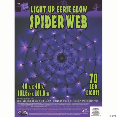 40" LED Light-Up Purple Spider Web Halloween Decoration