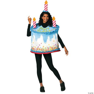 Adults Happy Birthday Confetti Cake with Candle Costume | Halloween Express