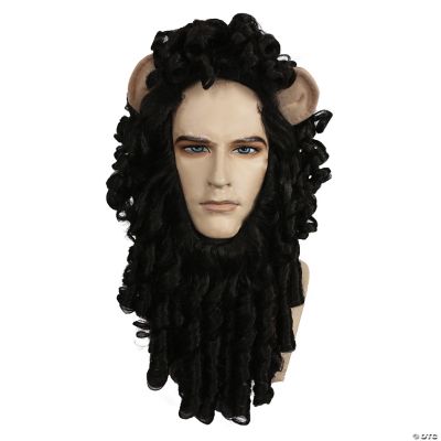 Men's Brown Curly Lion Wig Set | Halloween Express