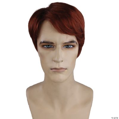 Men's Sideswept Medium-Length Wig with Side Part - Bright Red 130 ...