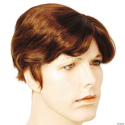 Men's Sideswept Medium-Length Wig with Side Part - Medium Brown Red 30 ...