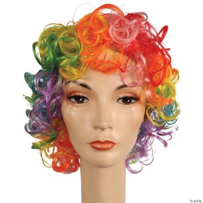 Adults Rainbow Deluxe Curly Clown Wig | Halloween Express