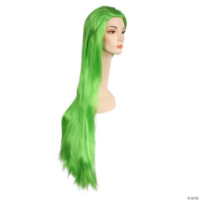 40" Long Straight 1448 Wig Brt Green KAF 4 | Halloween Express