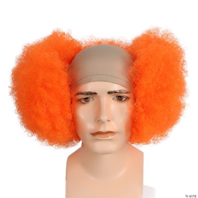 Adult's Orange Bald Curly Clown Wig with Cloth Top | Halloween Express