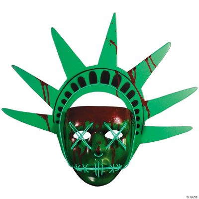 Adults The Purge™ Lady Liberty Light- Up Mask | Halloween Express